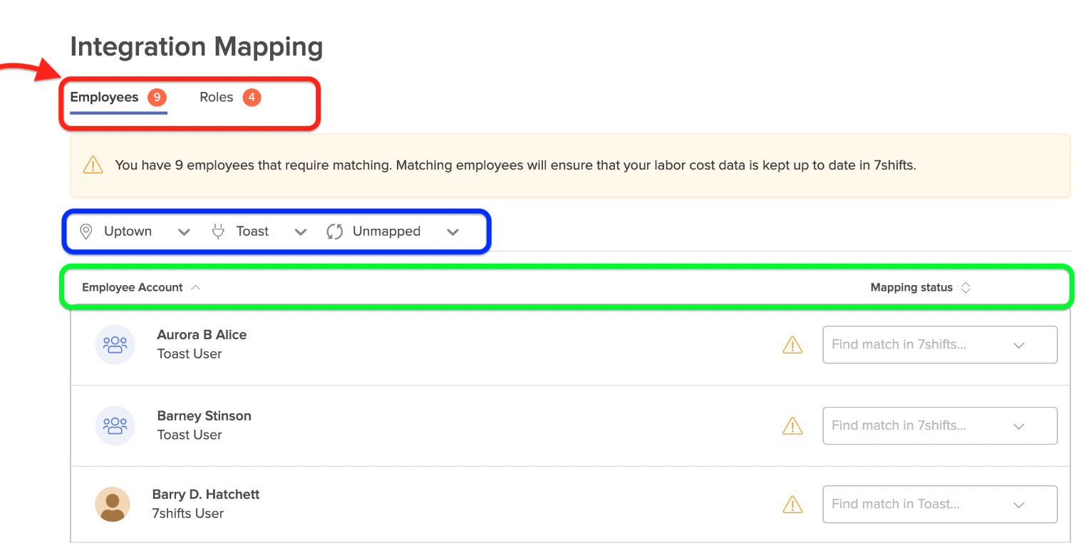 Role & Employee Mapping - Integrations – 7shifts