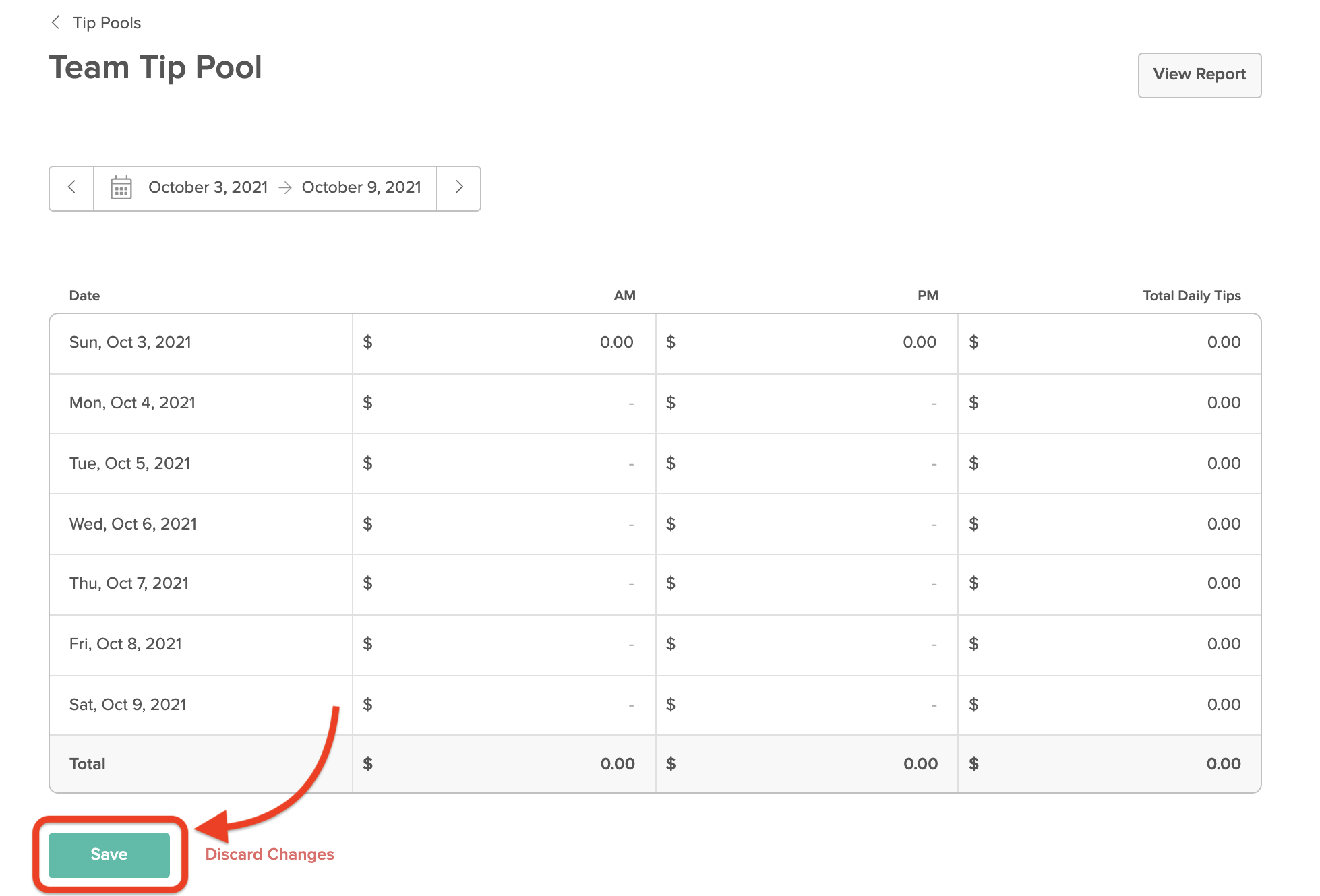 Tip Pooling with Manual Contribution – 7shifts