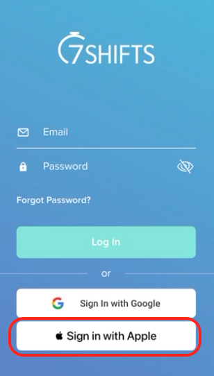 Signing in with Apple – 7shifts