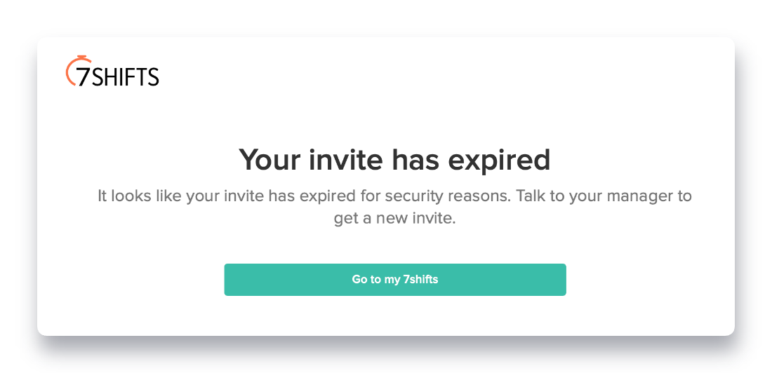 My invite e-mail has expired. How do I get a new one? – 7shifts