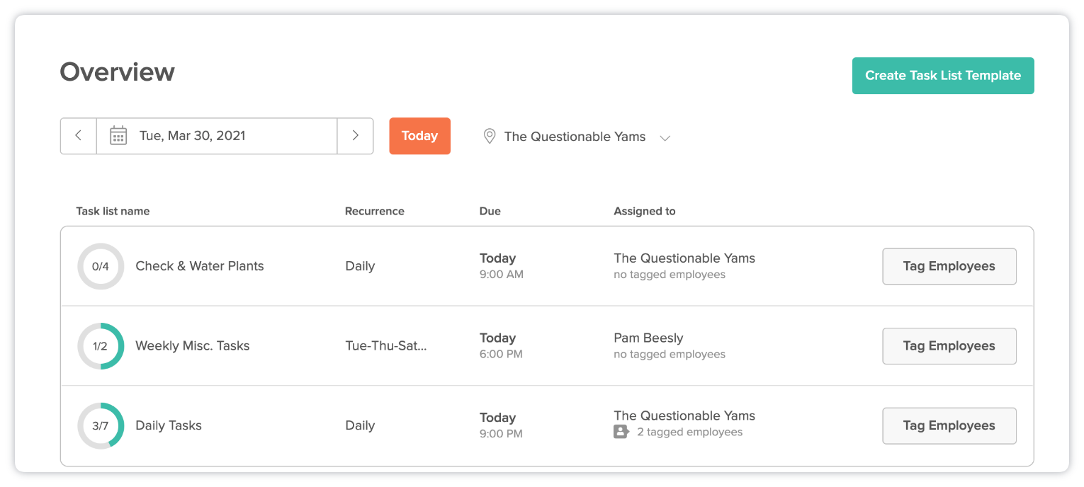 Track Task List Completion in 7tasks – 7shifts