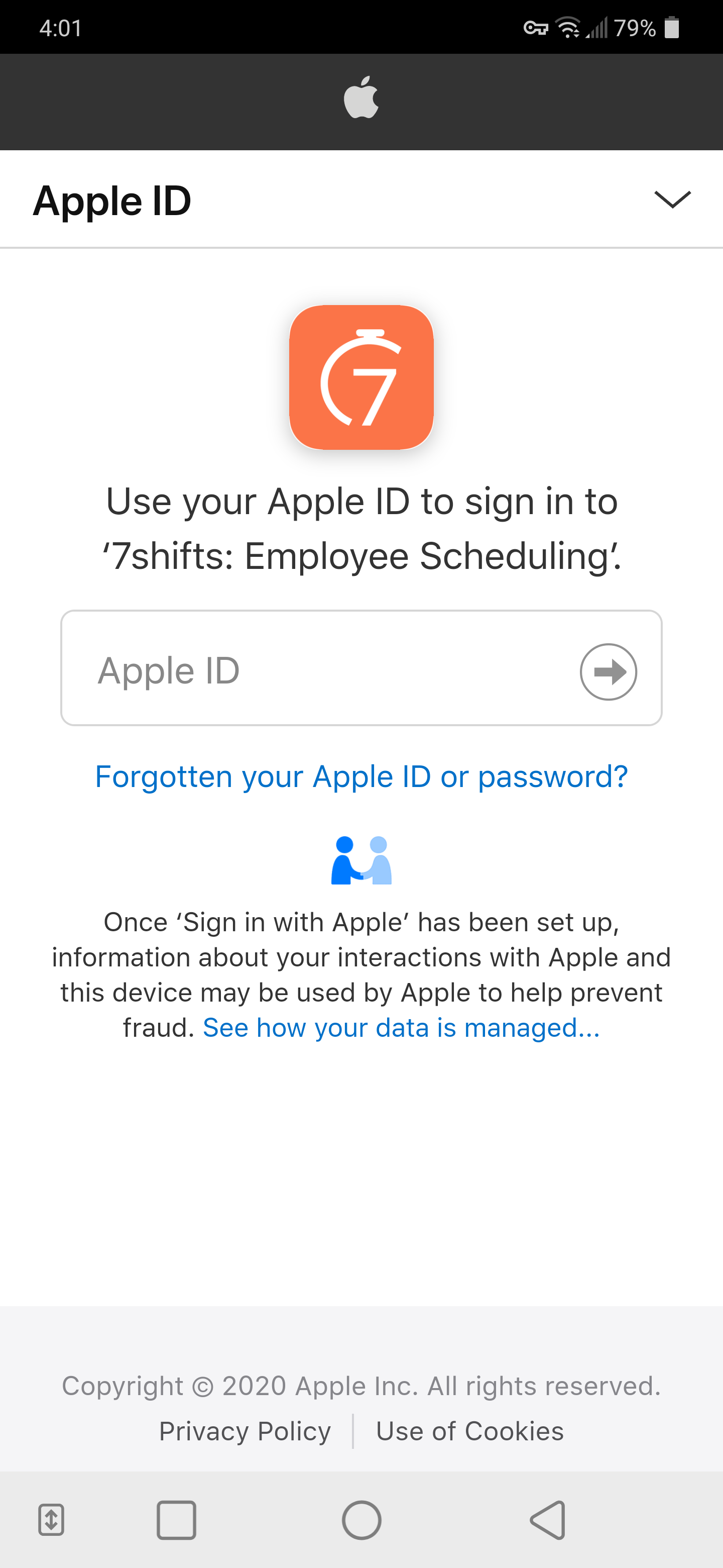 Signing in with Apple – 7shifts