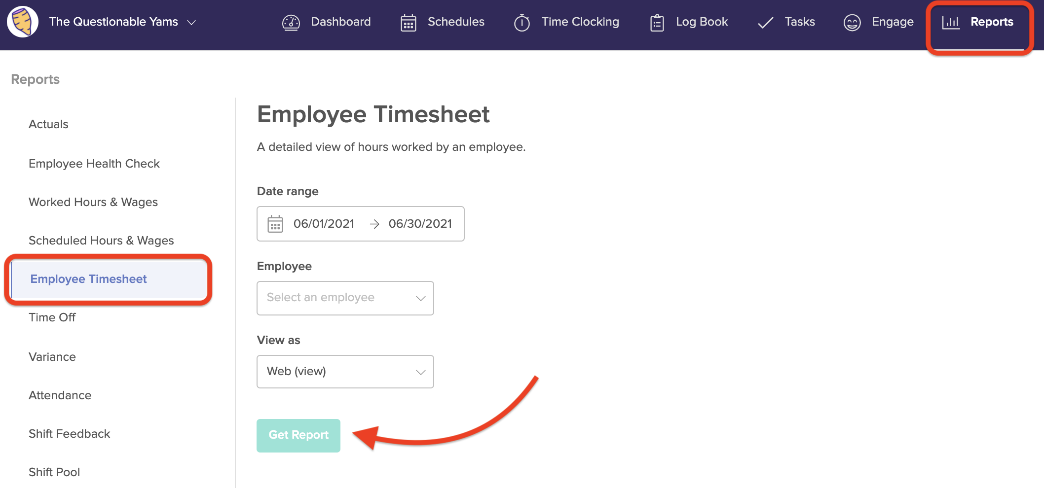 Employee Timesheet Report – 7shifts