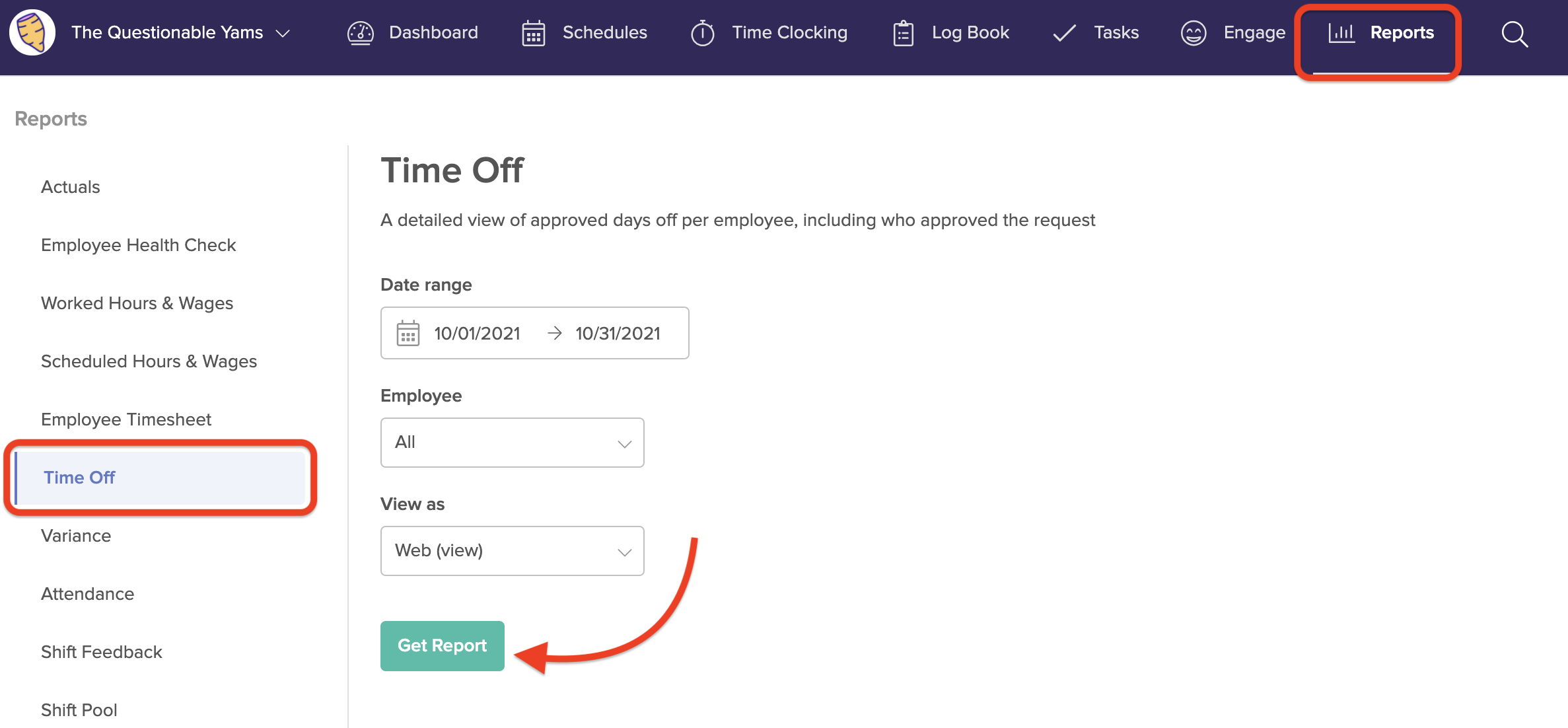 Time Off Report – 7shifts