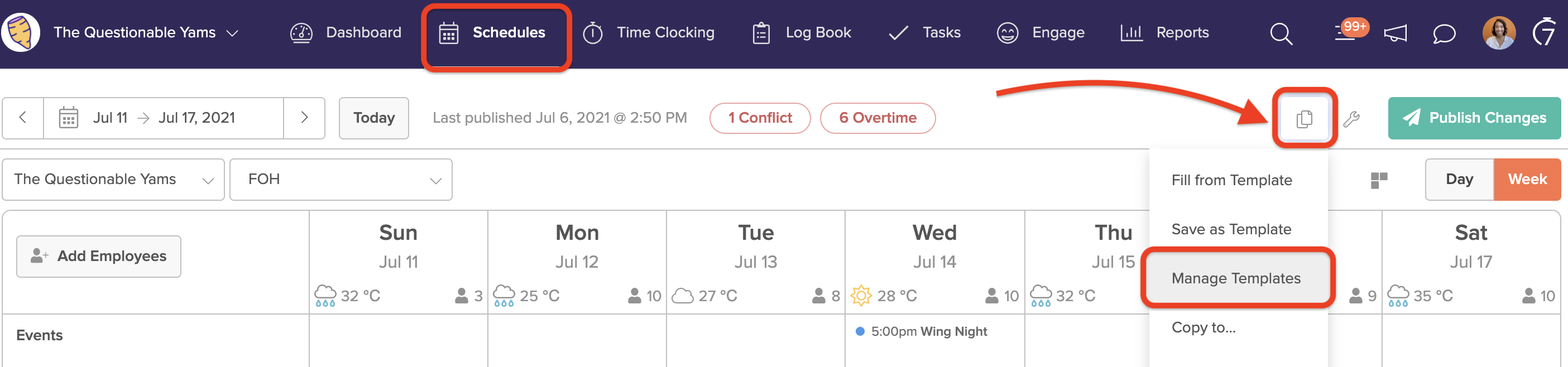 Scheduling Templates – 7shifts
